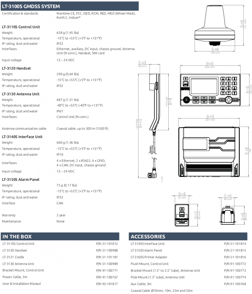 LT-3100S GMDSS Satellite Communications System – Satamazone